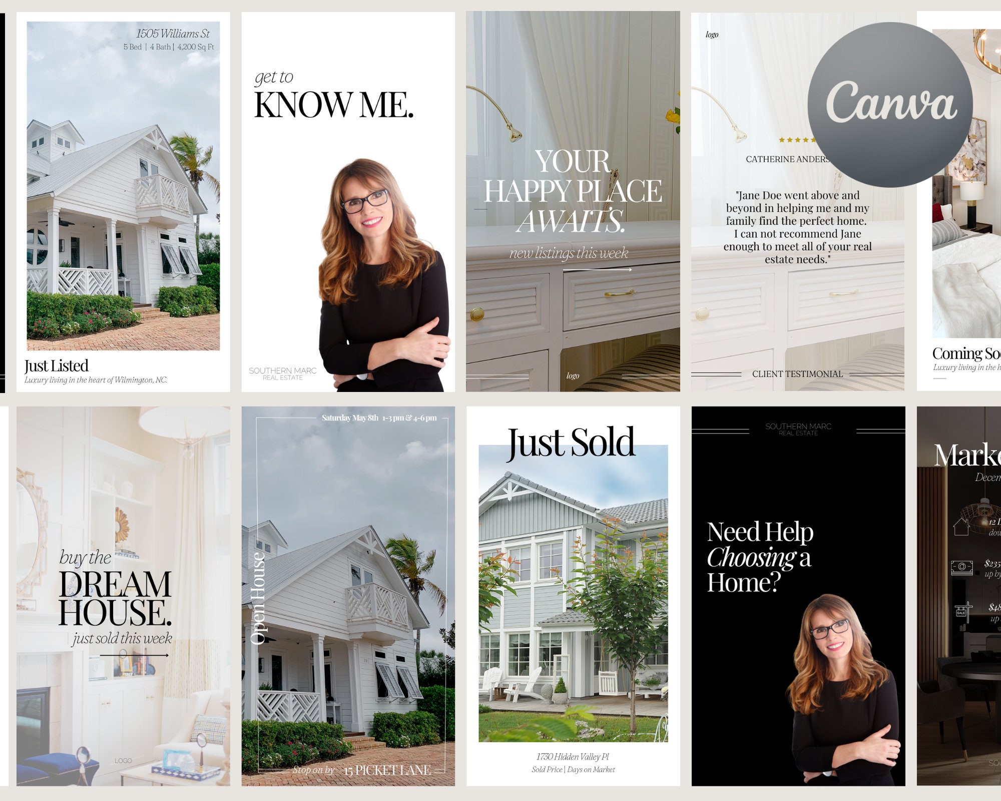Luxury Real Estate Story Templates for Canva | Luxury Realtor Templates ...