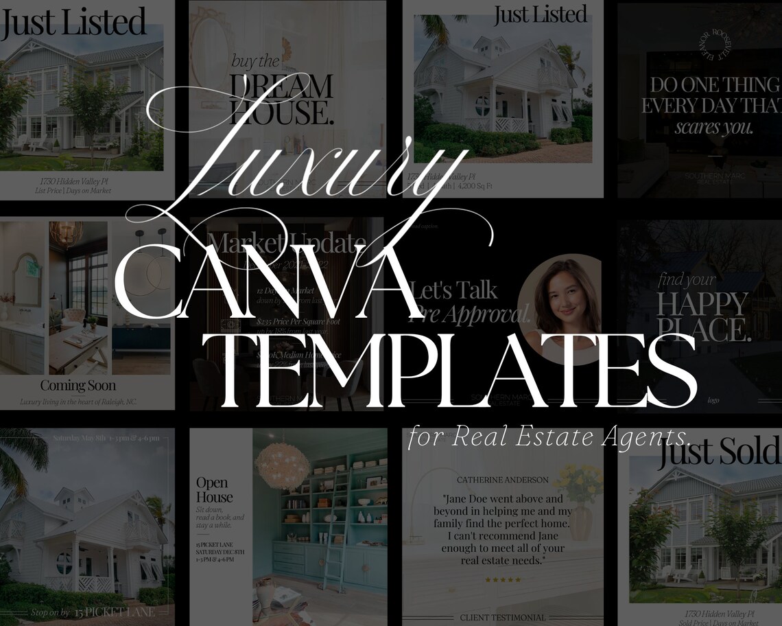 Luxury Real Estate Templates for Canva | Luxury Realtor Templates ...