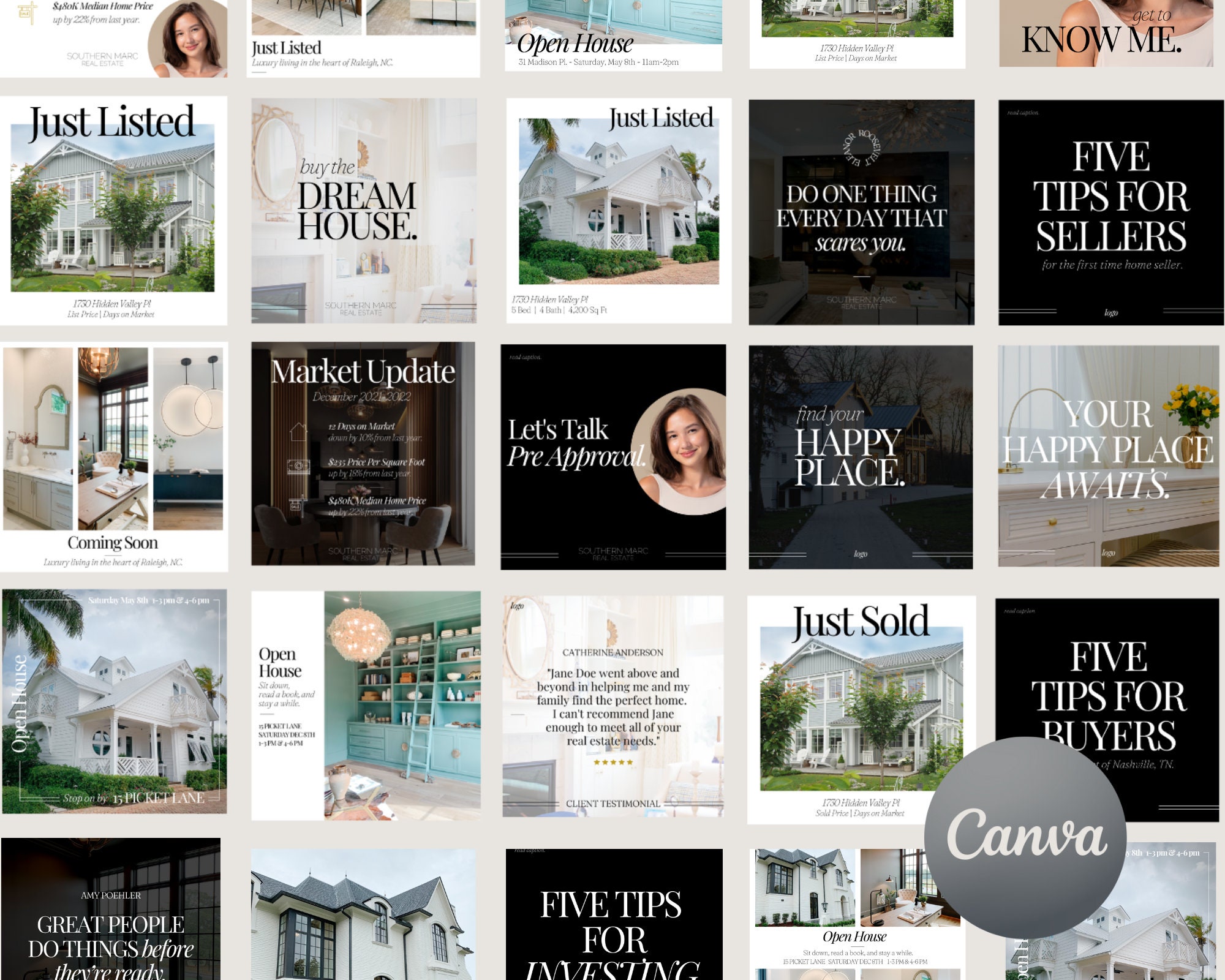 Luxury Real Estate Templates for Canva | Luxury Realtor Templates ...
