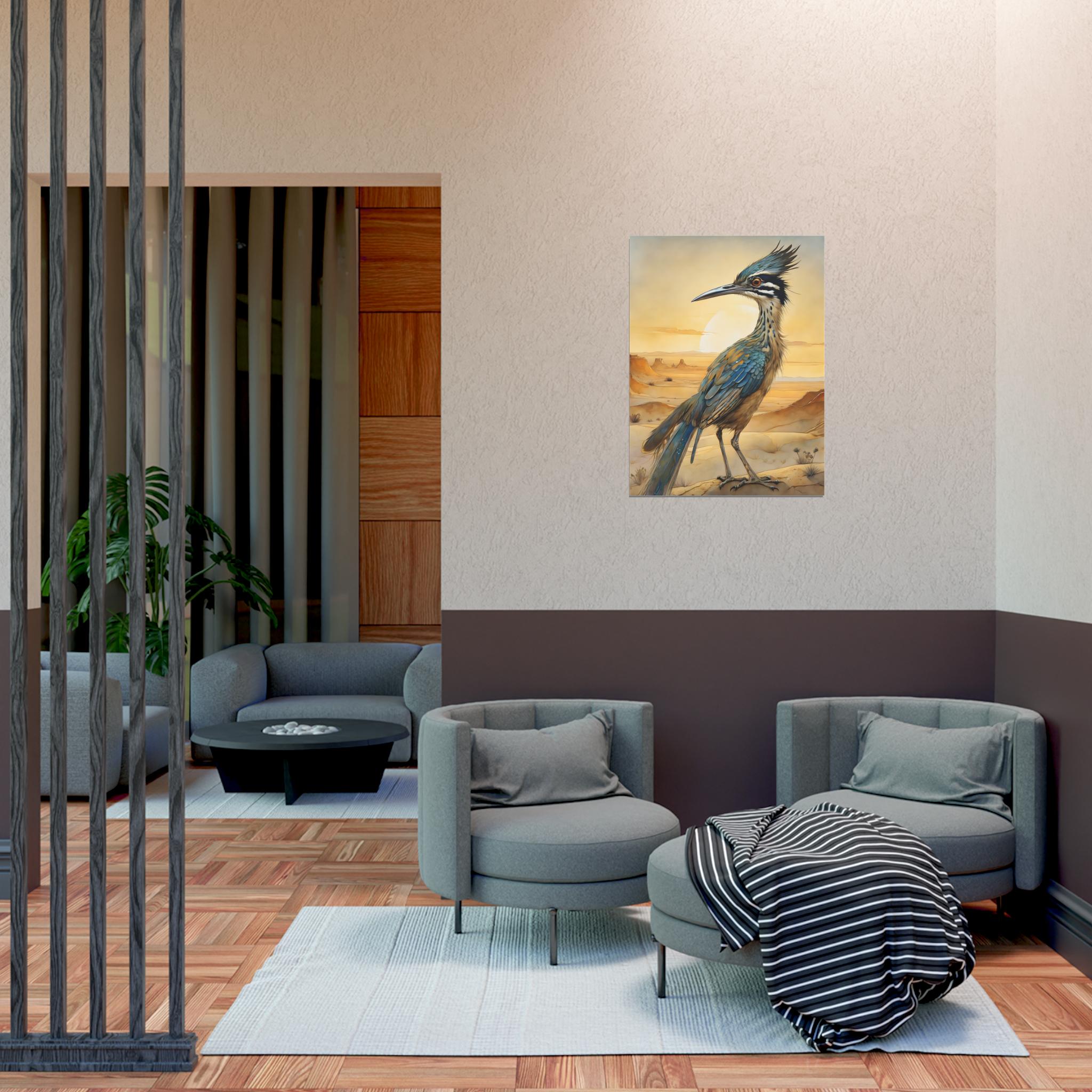 Regal Desert Roadrunner Poster Print, Bird Watercolor Art, Mojave ...