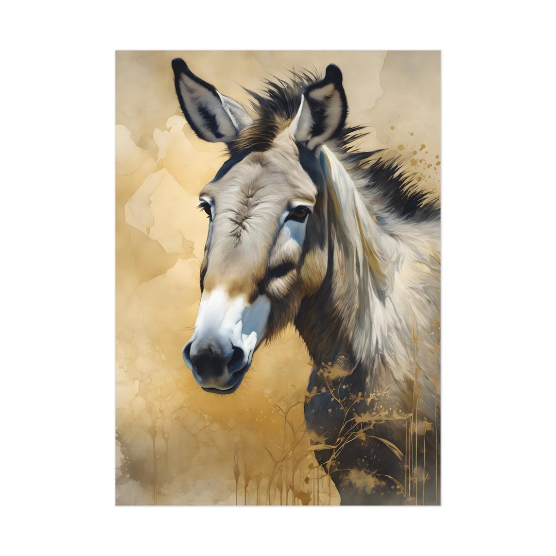 Desert Majesty: Burro Poster Print, Watercolor Mojave Sonoran Donkey ...
