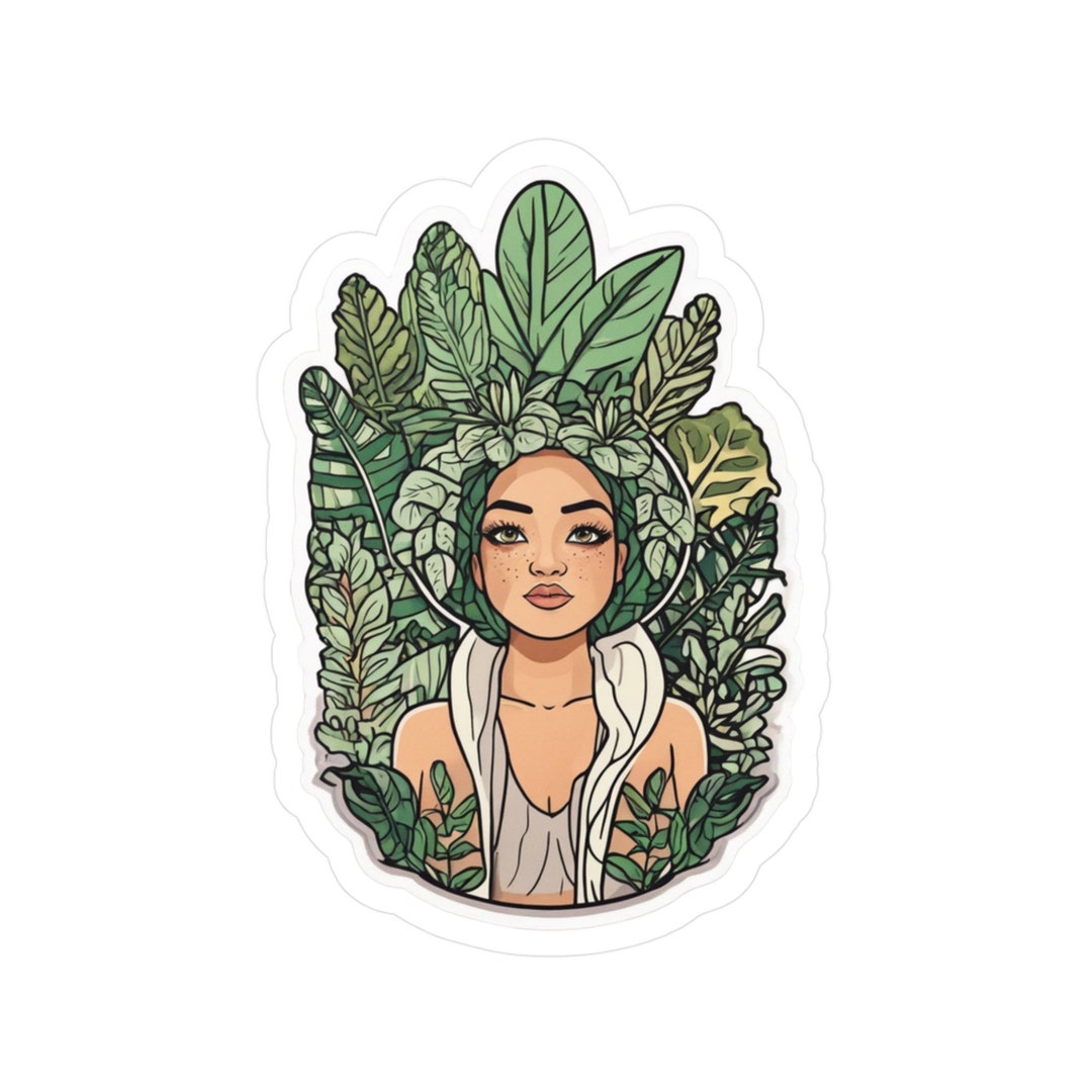 Ethereal Plant Nymph Sticker Vinyl Decal Serene Plant Mama Goddess ...