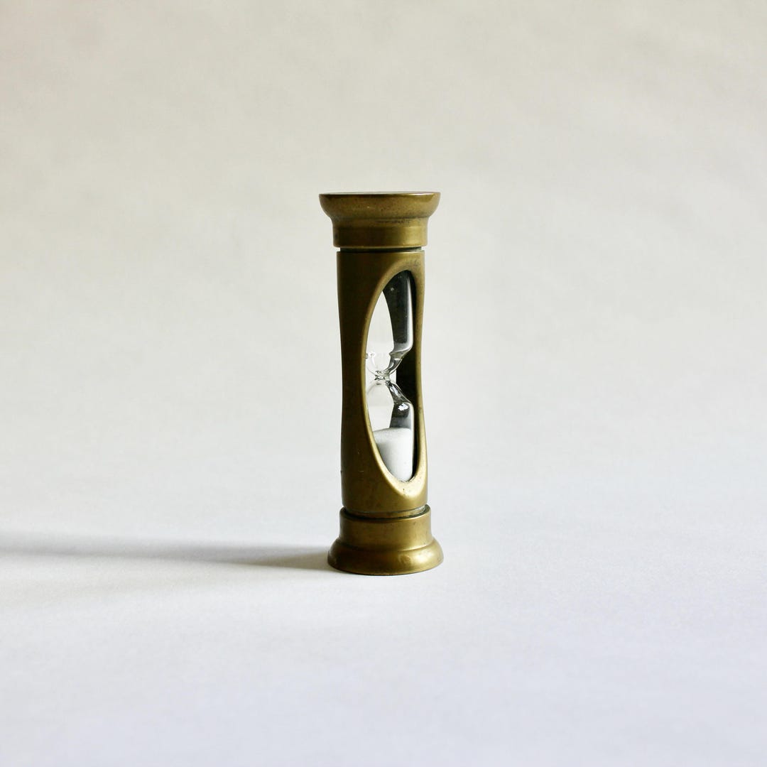 Brass Egg Timer, Vintage, Glass Insert, Heavy Timer, Kitchen Timer ...