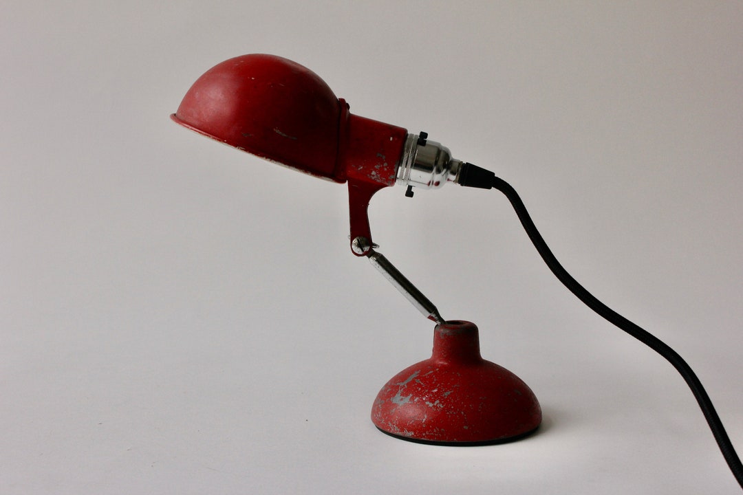 Grail Desk Lamp, Vintage, Metek, 1950's, Original Colour, Red, Travel ...
