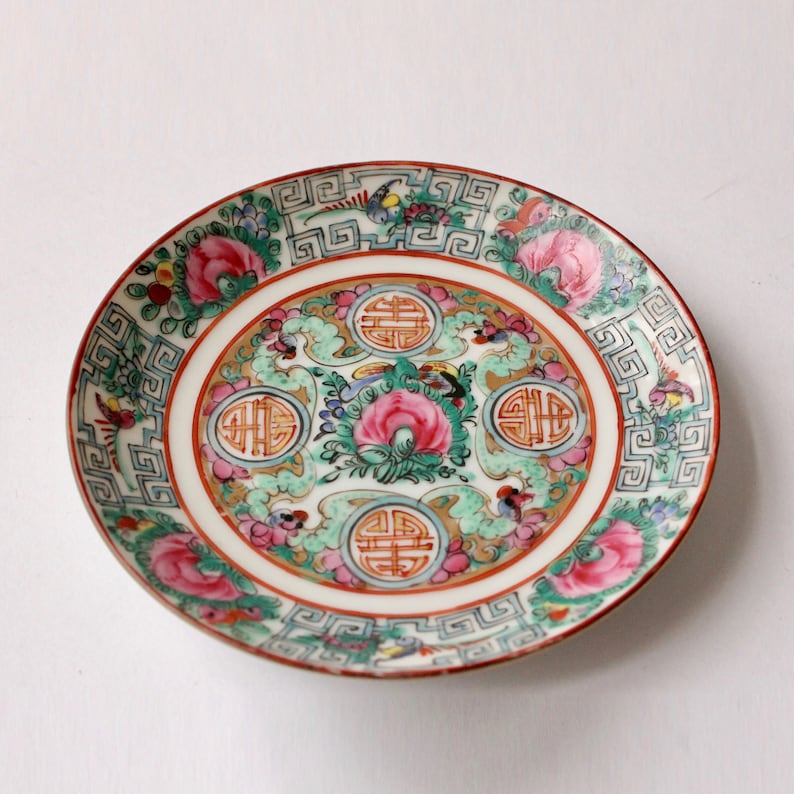 Japanese Vintage Bone China Cup and Saucer, Gold Trim, Famille Rose ...