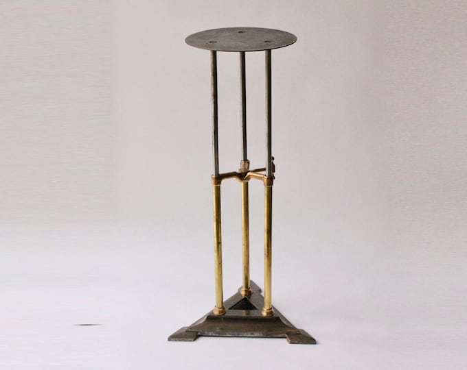 Art Deco Steel and Brass Sculpture Stand, Adjustable, Patented ...