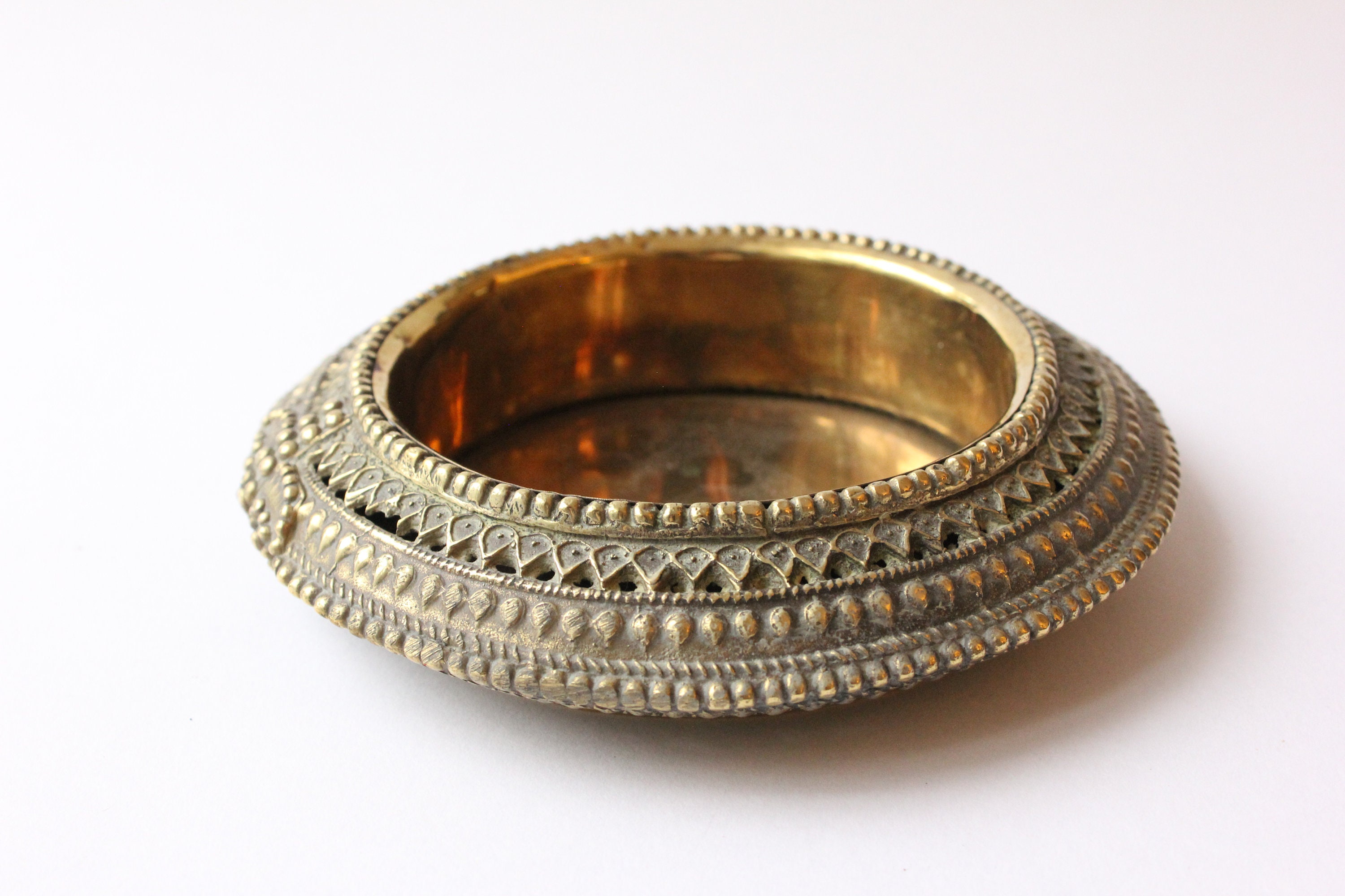 Arabian Omani Ankle Bracelet Dish, Brass, Vintage, Antique, African ...