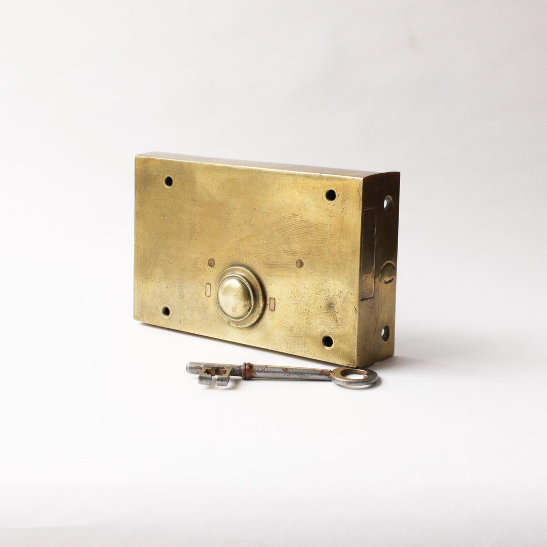Georgian Brass Rim Lock and Key, Nettlefold & Co Holborn London, 1823 ...