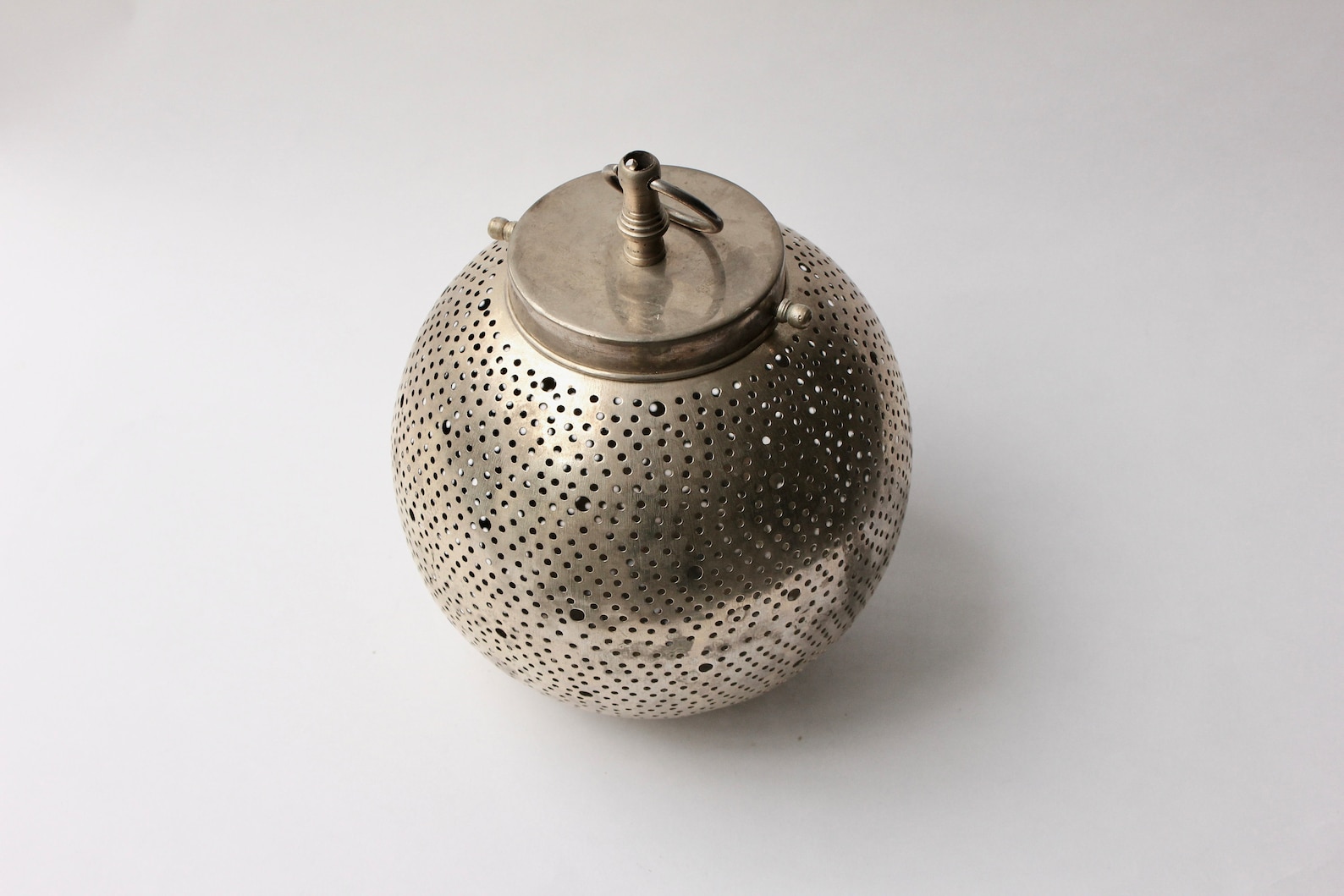 Vintage Moroccan Silver Pendent Lamp, Pierced Metal, Hand Made ...
