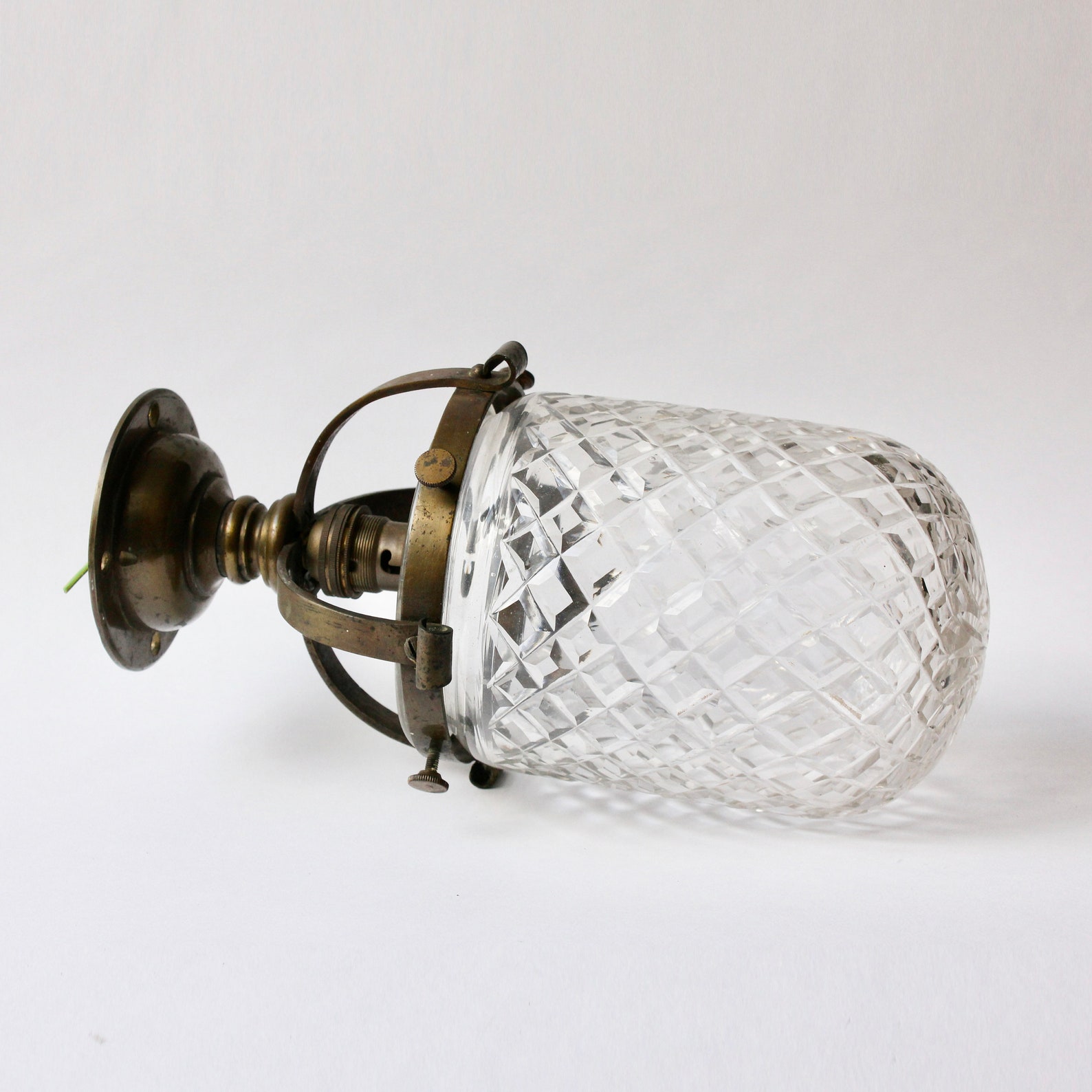 Vintage Cut Glass Porch Light, Ceiling Light, Hall Light, 28/15cm - Etsy