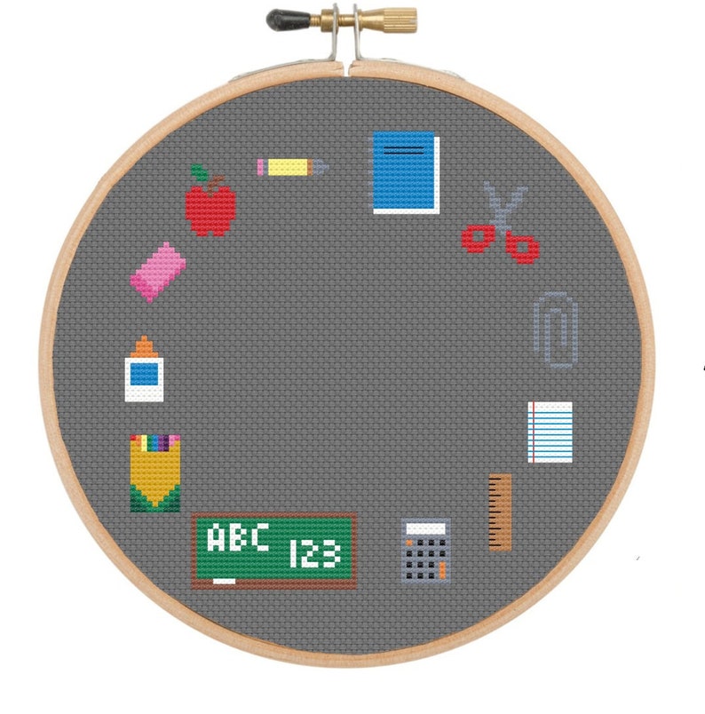School Supplies Cross Stitch Pattern - Etsy