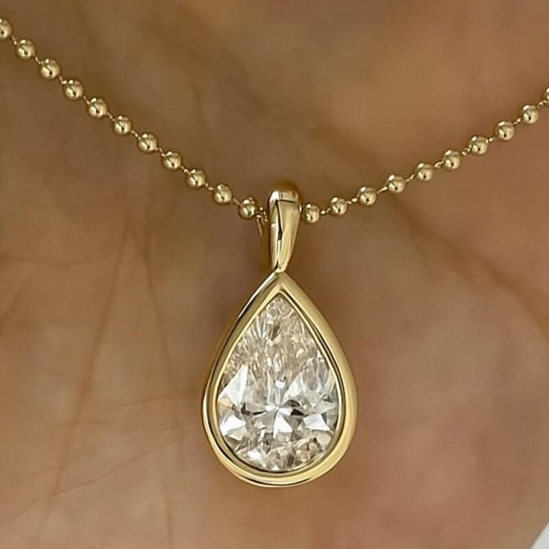 Gold Bezel Pendant - Etsy