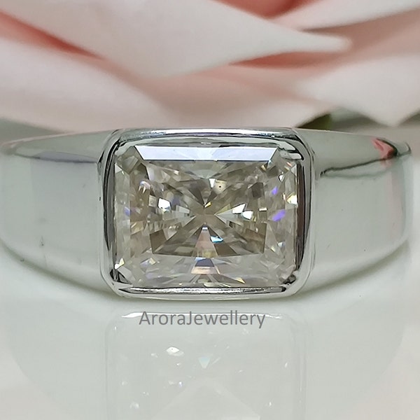 Mens Diamond Ring Radiant - Etsy