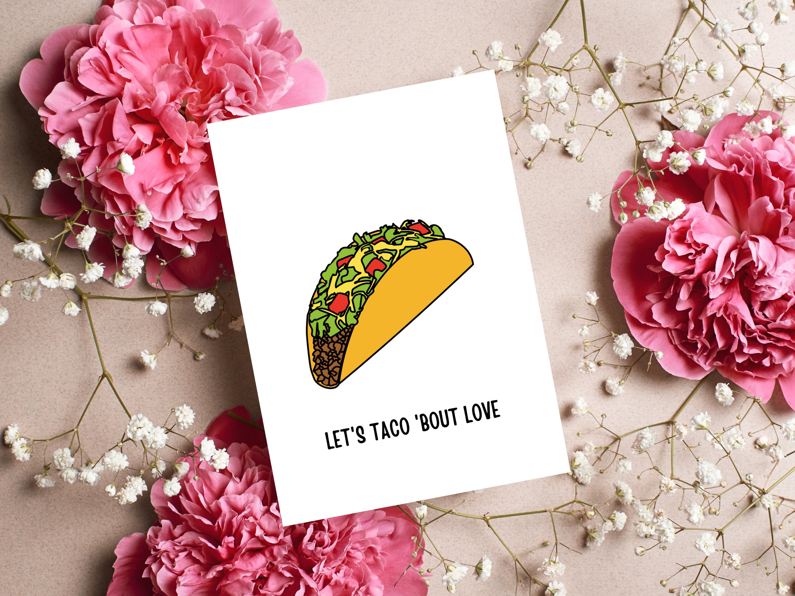 Let's Taco 'bout Love Card - Printable - Funny - Instant Download ...