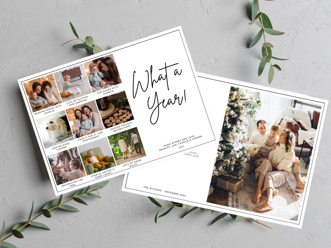 What A Year Card Template - 2024 Year in Review - Christmas - Editable ...