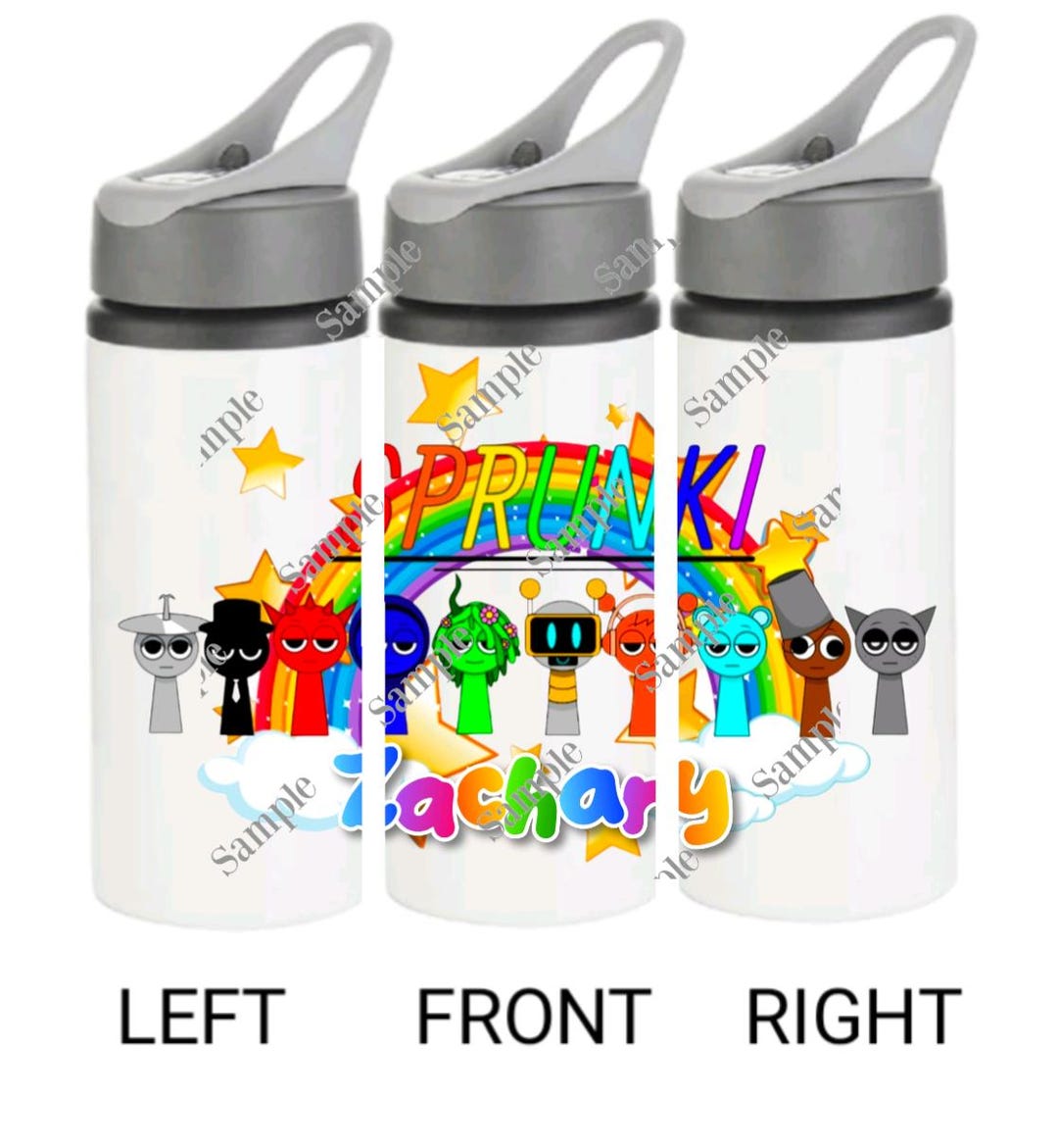 Personalised Children's Sprunki Graphic Water Bottle, Multiple ...