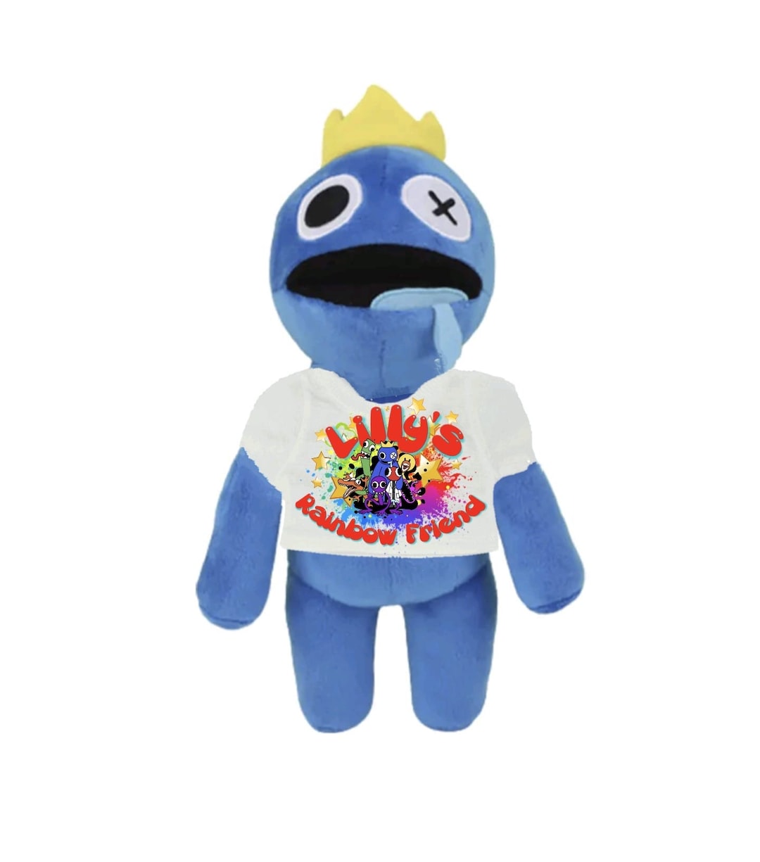 Personalised Rainbow Friends BLUE Plushie With T-shirt, Personalised ...