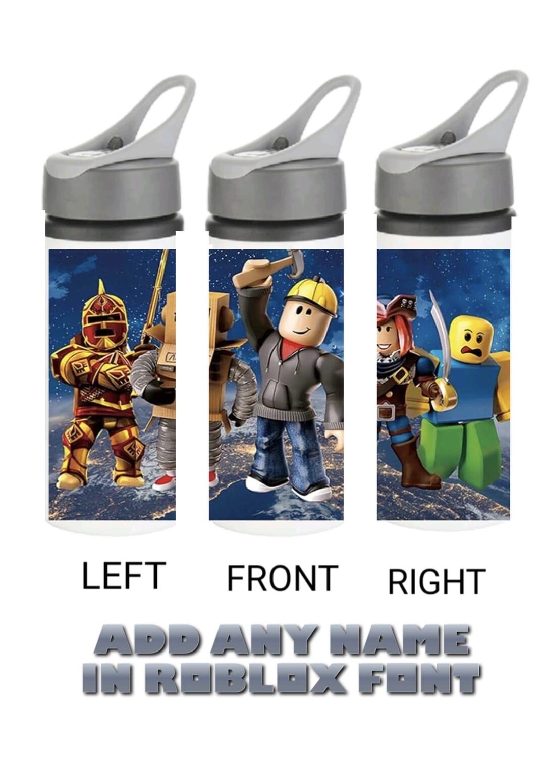 Childrens Gaming Ro Blox Characters Graphic Water Bottle, Roblox ...
