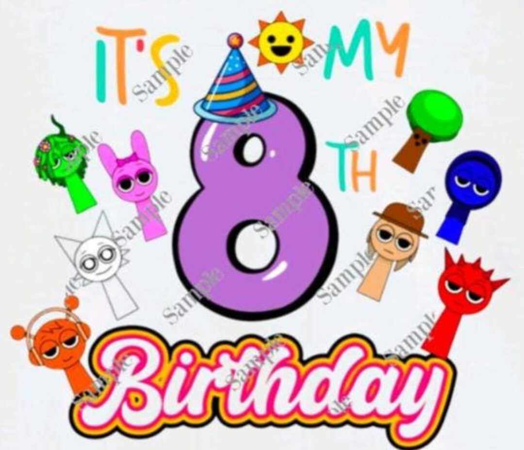 Sprunki Happy 8th Birthday PNG Digital Download Image, Digital Download ...