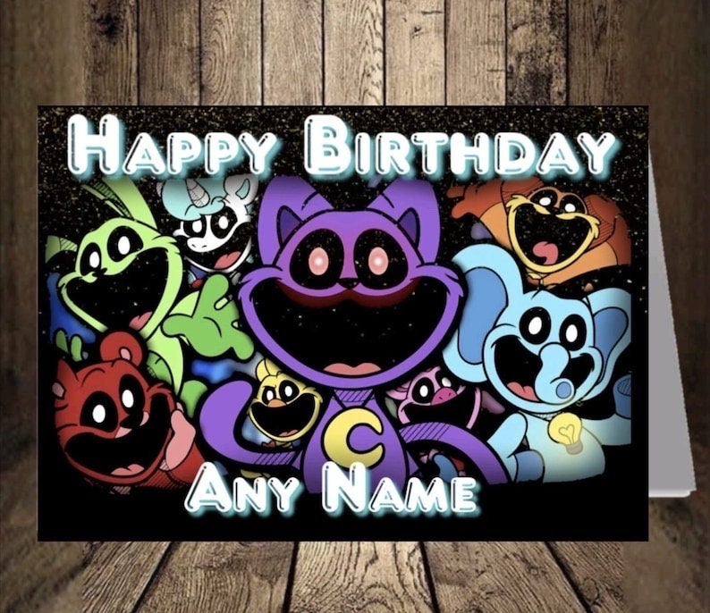 Poppy Playtime smiling Critters Designed Birthday Bunting, Cake Toppers ...