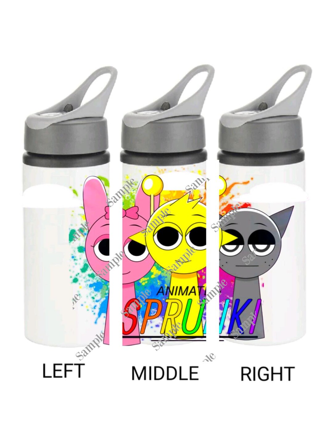 Personalised Children's Sprunki Graphic Water Bottle, Multiple ...