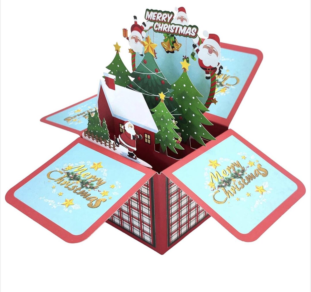 3D Pop up Christmas Cards, Christmas Cards Christmas Box Cards With ...