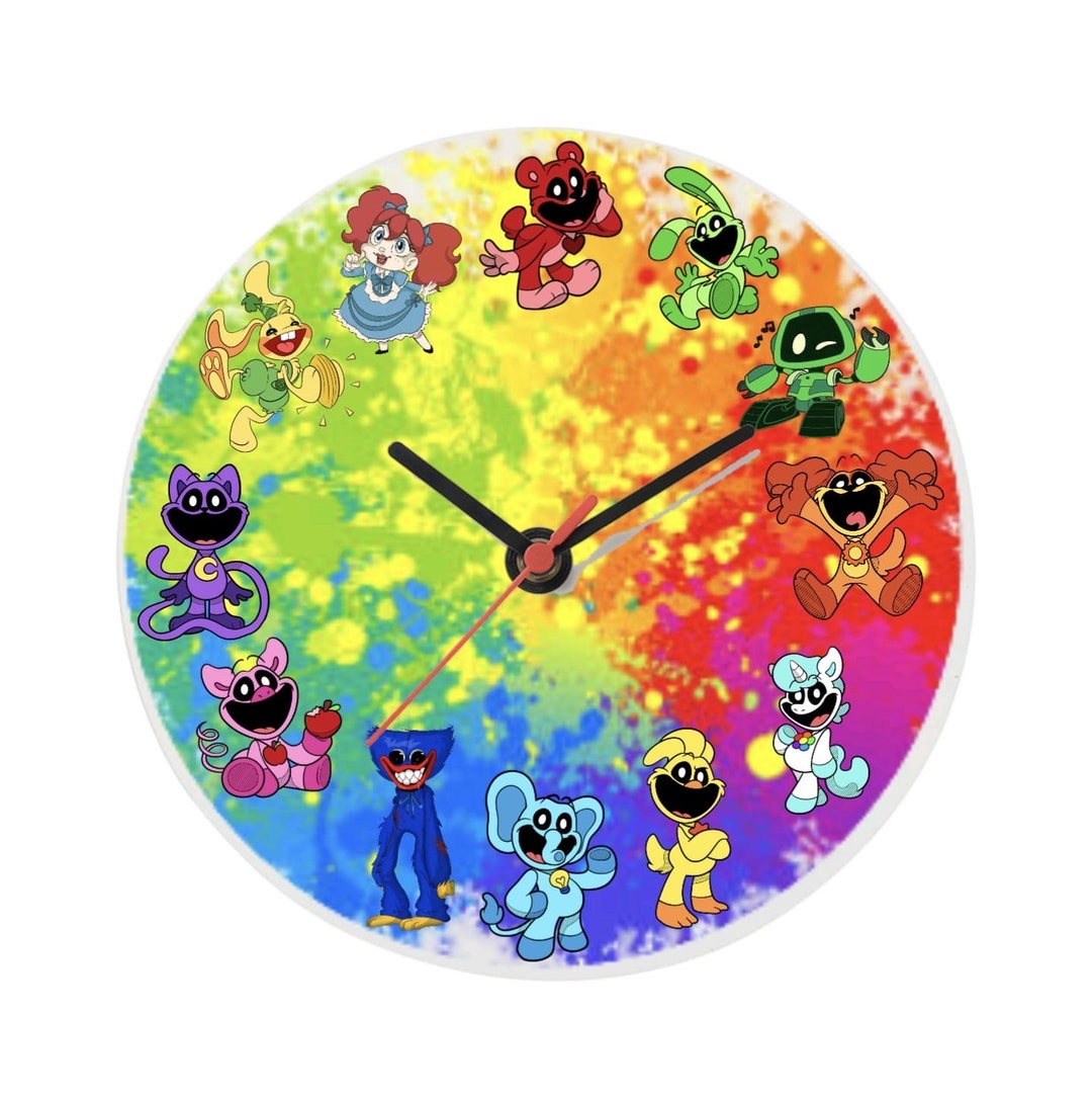 Smiling Critters Poppy Playtime Friends Wooden Round Wall Clock, 20cm ...