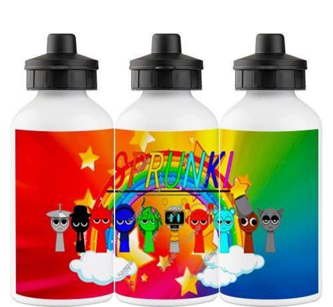 Personalised Children's Sprunki Graphic Water Bottle, Multiple ...