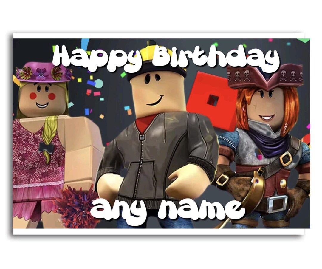 Roblox Personalised Birthday Card, Multiple Designs Available A5 - Etsy