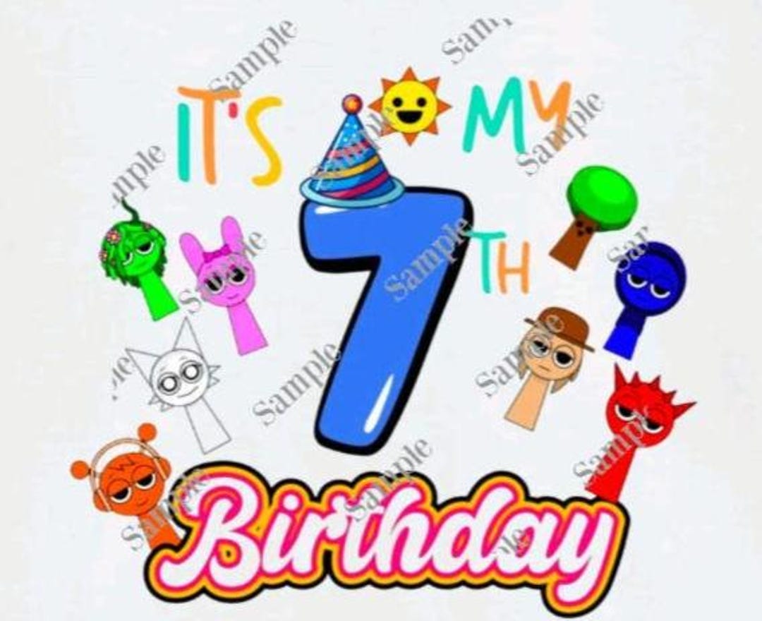 Sprunki Happy 7th Birthday PNG Digital Download Image, Digital Download ...