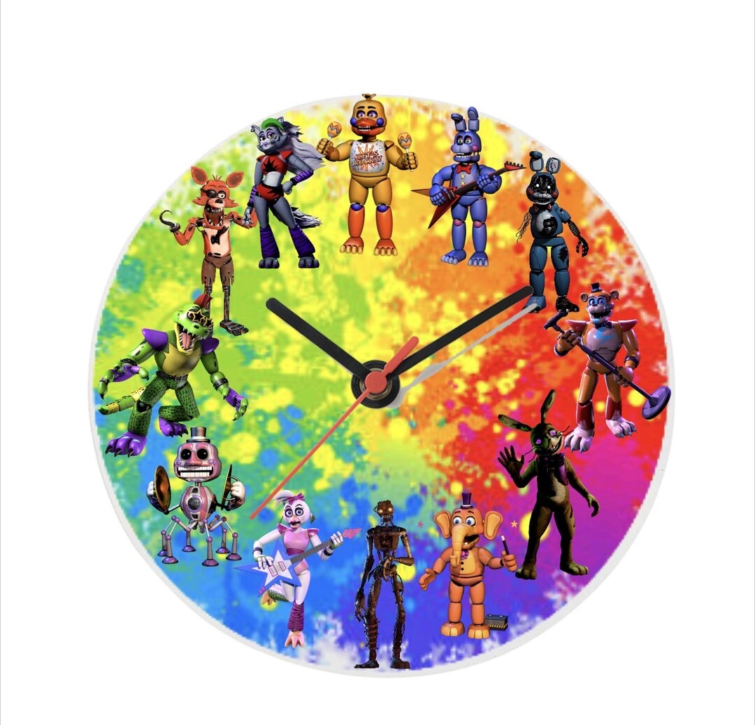 FNAF Glass Round Wall Clock, 20cm - Etsy