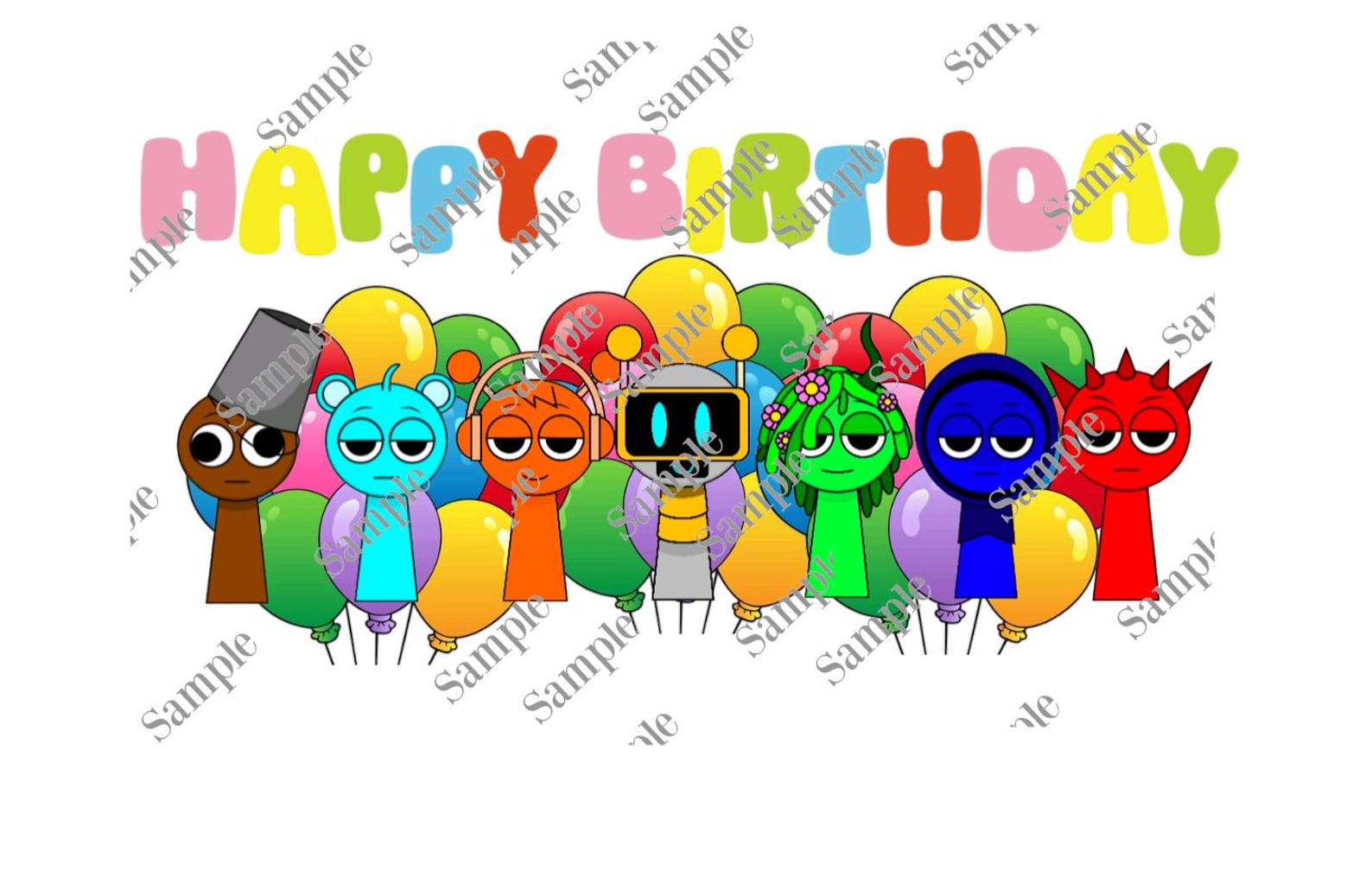 Sprunki Happy Birthday PNG Digital Download Image, Digital Download ...