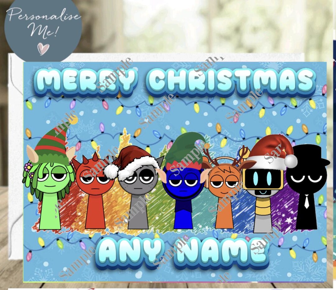Children's Sprunki Christmas Birthday Card, A5, With Envelope ...