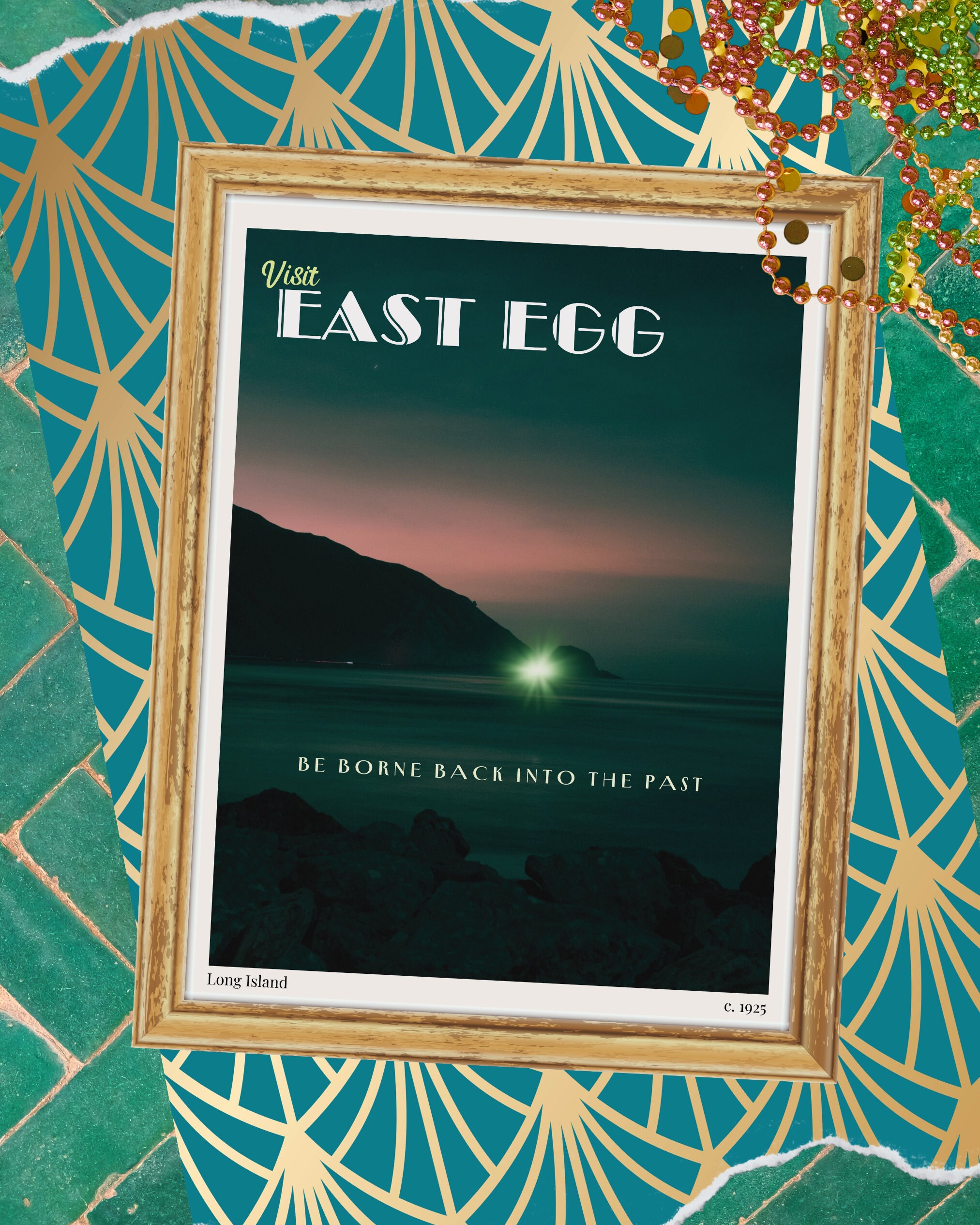 The Great Gatsby Vintage Travel Poster. East Egg Aesthetic Print. F ...