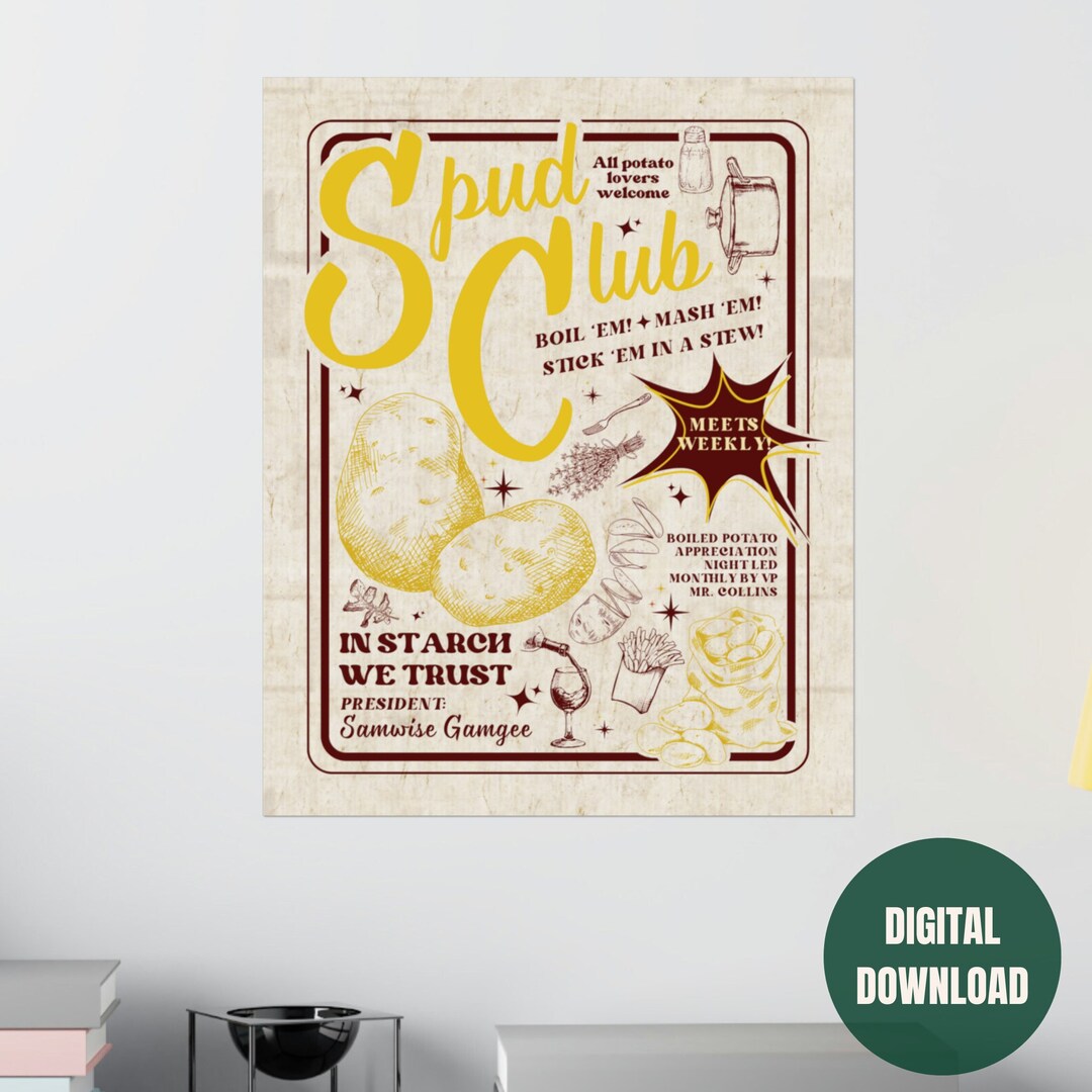 Spud Club Retro Poster Download. Fantasy Book and Pride & Prejudice ...