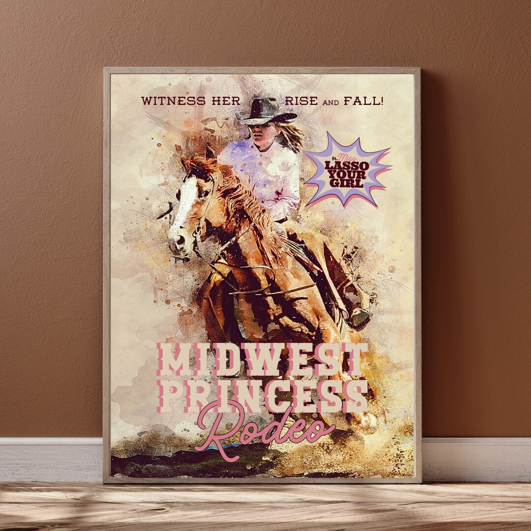 Midwest Princess Rodeo Poster. Queer Sapphic Cowgirl Art. Cowboy ...