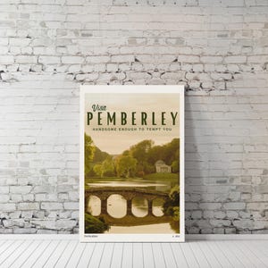 Pemberley Travel Poster: Pride & Prejudice Vintage Decor - Etsy