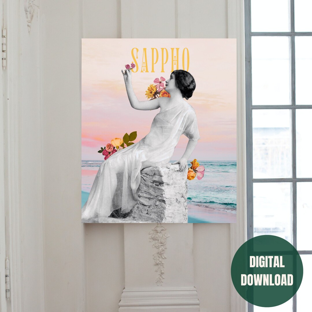 Sappho Sunrise Vintage Downloadable Poster. Retro Lesbian Literary ...