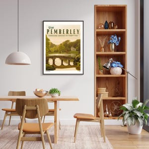 Pemberley Travel Poster. Pride & Prejudice Jane Austen Vintage ...