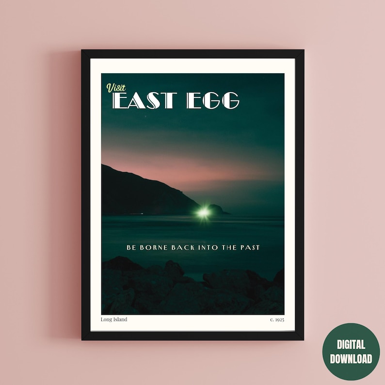 The Great Gatsby Vintage Downloadable Travel Poster. East Egg Aesthetic ...