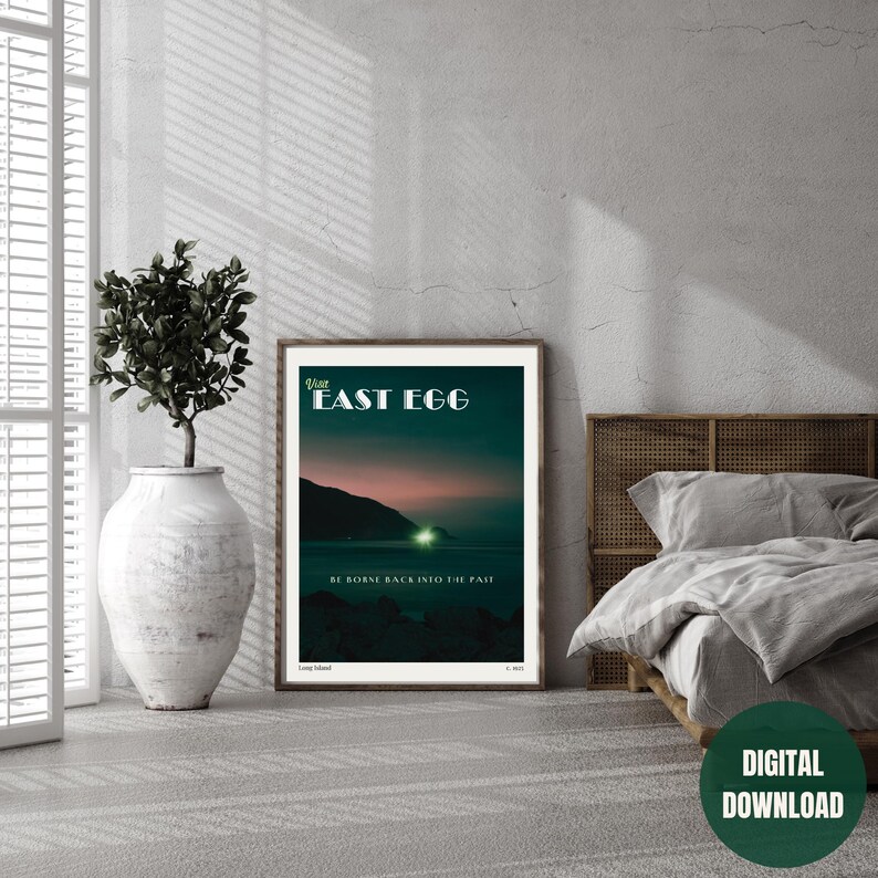 The Great Gatsby Vintage Downloadable Travel Poster. East Egg Aesthetic ...