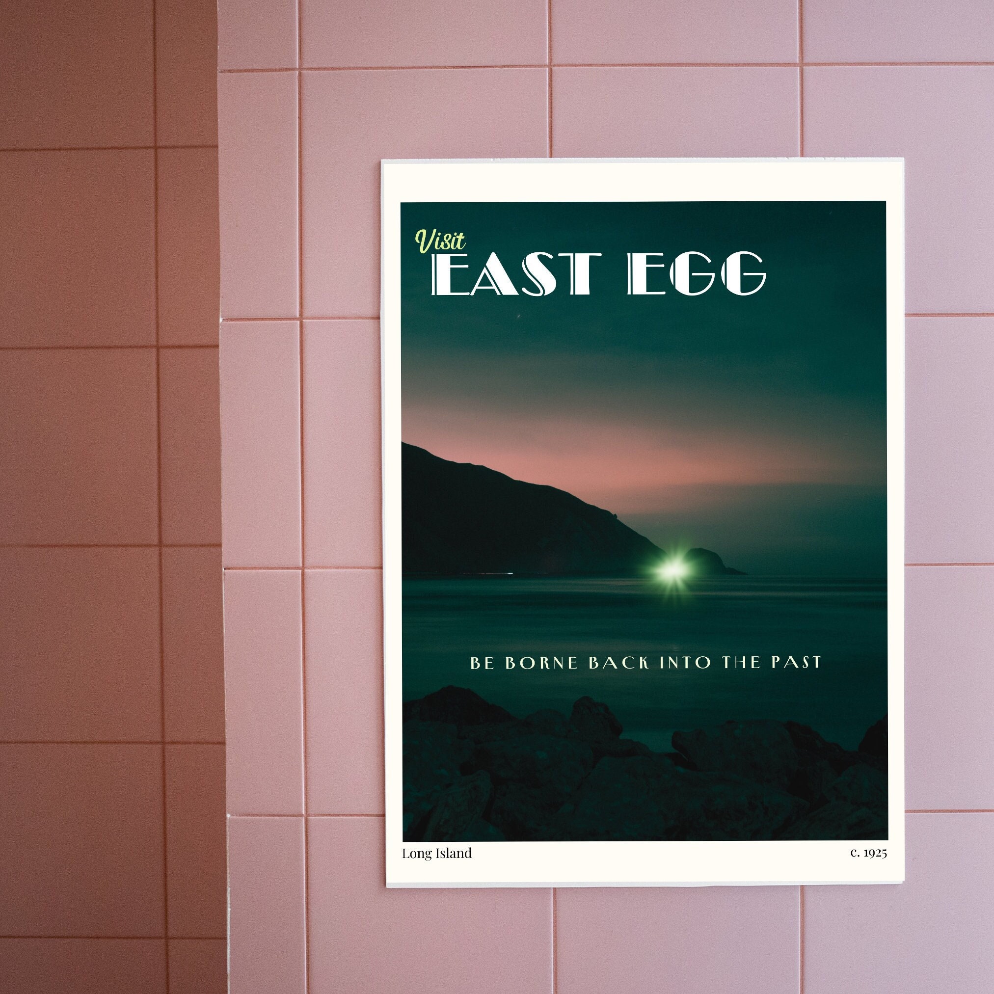 The Great Gatsby Vintage Travel Poster. East Egg Aesthetic Print. F ...
