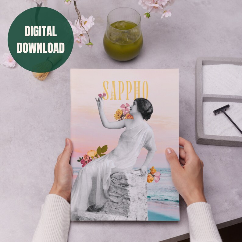 Sappho Sunrise Vintage Downloadable Poster. Retro Lesbian Literary ...