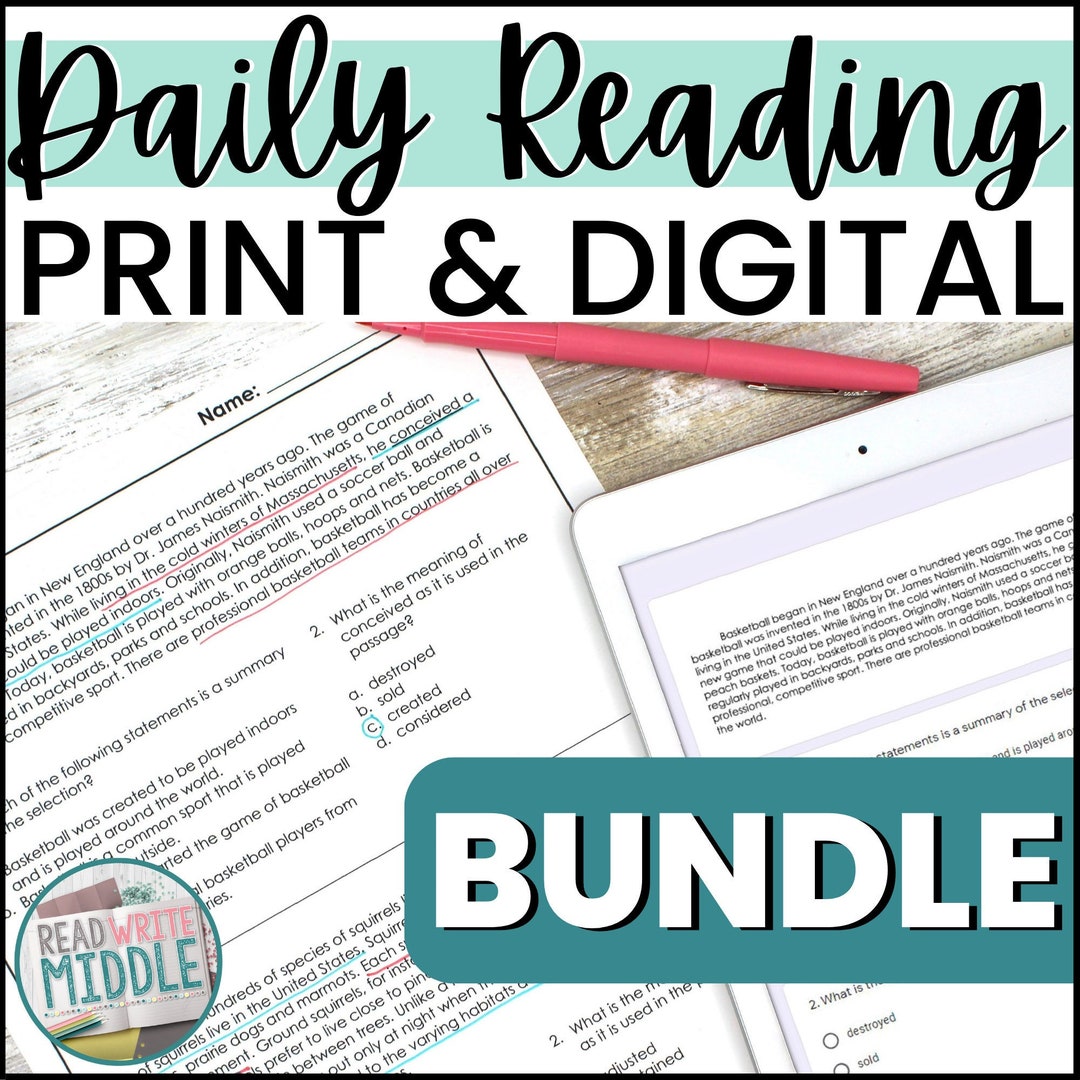 Reading Comprehension Passages for 6th Grade, 7th Grade, 8th Grade ...