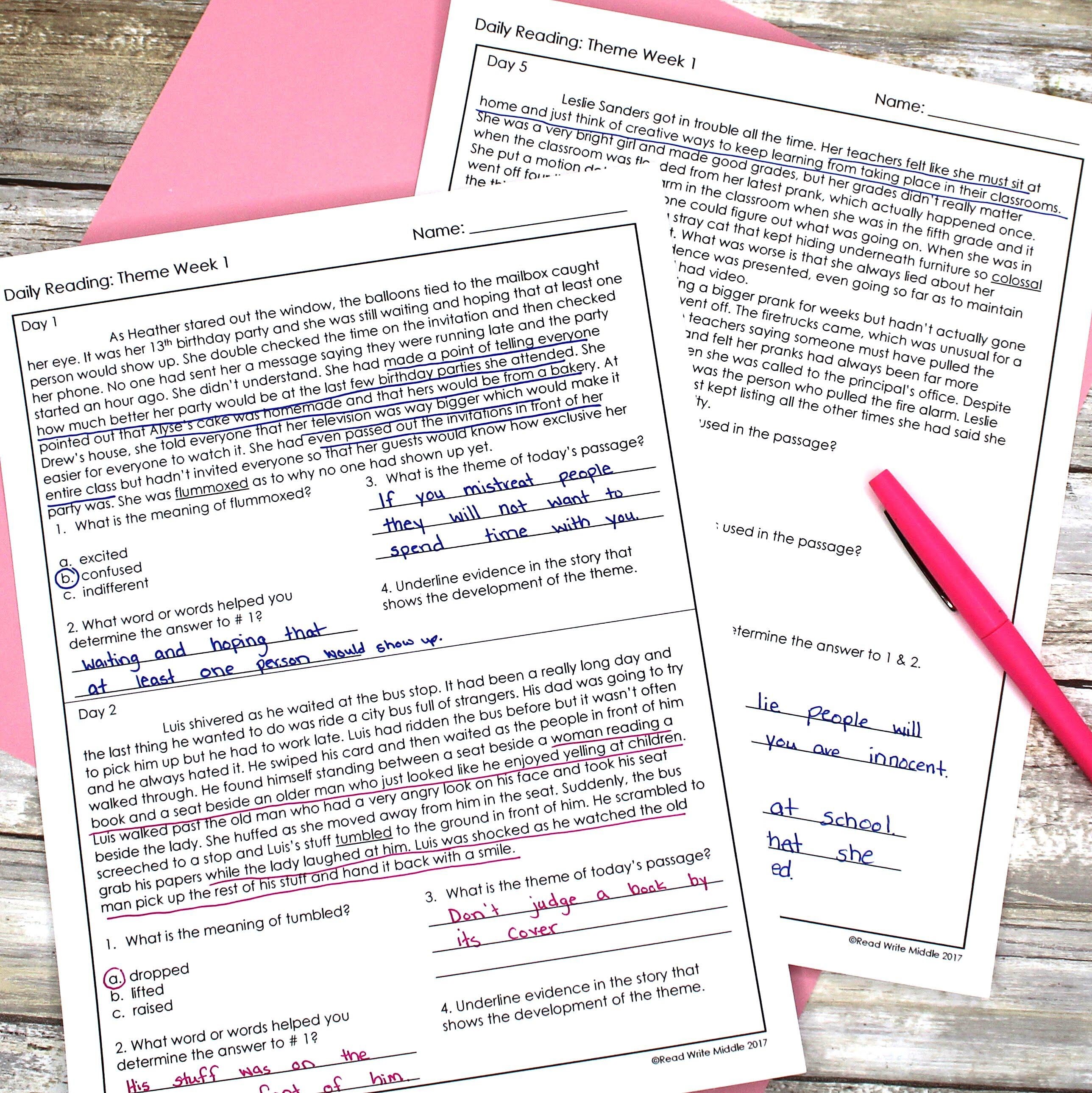 Reading Comprehension Passages for 6th Grade, 7th Grade, 8th Grade ...