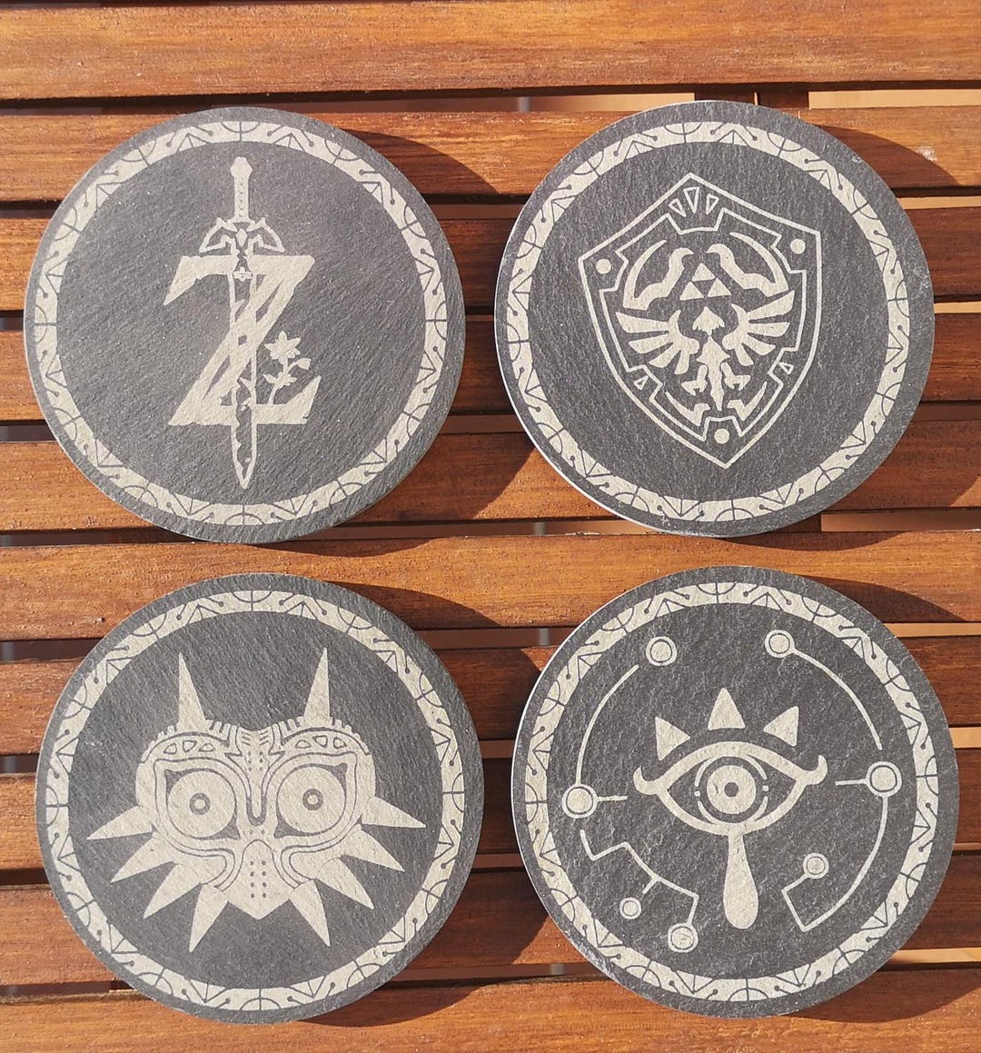Zelda Coaster Pack. Laser Engraved on Natural Slate. Gift Idea - Etsy