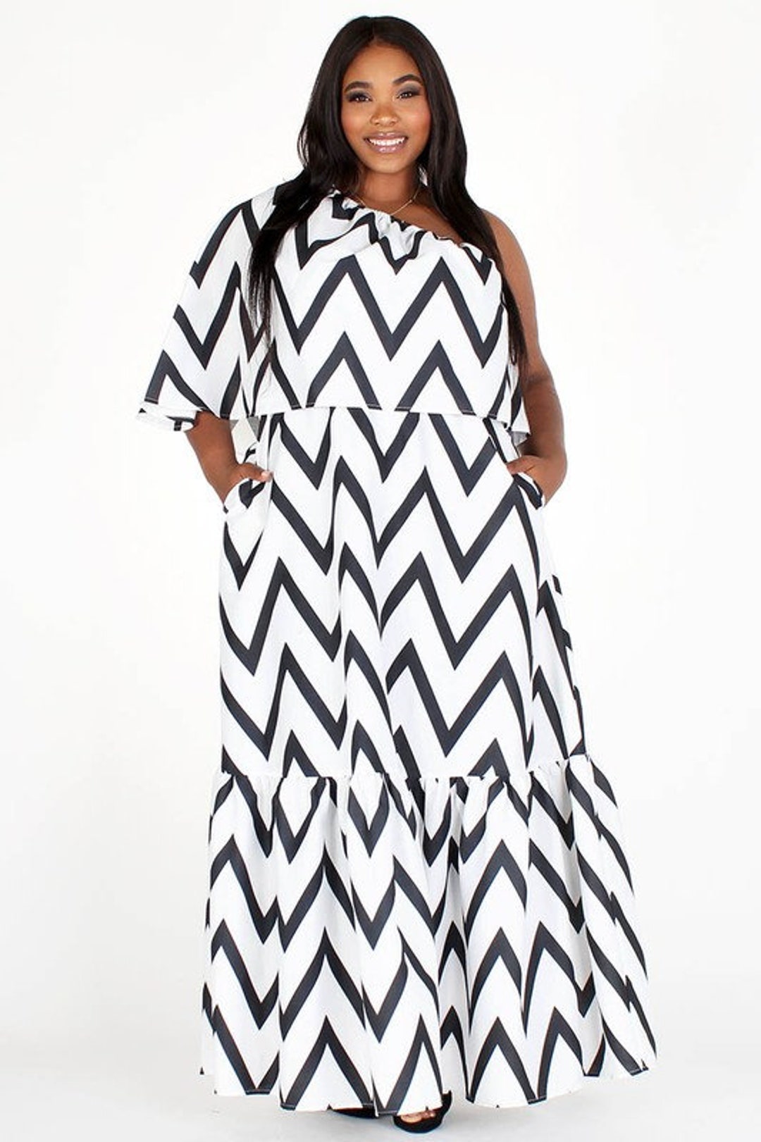 One-shoulder Dress (plus-size) - Etsy