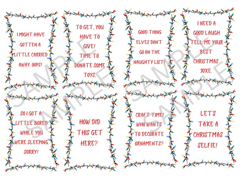 Elf Notes Printable Digital Download/ Christmas Elf Instant Download - Etsy