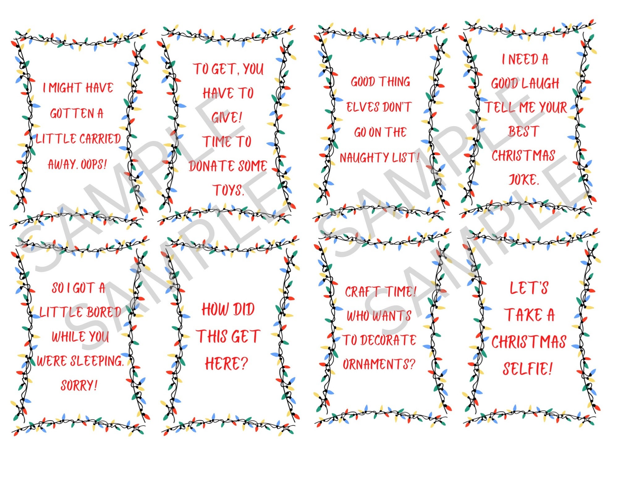 Elf Notes Printable Digital Download/ Christmas Elf Instant Download - Etsy
