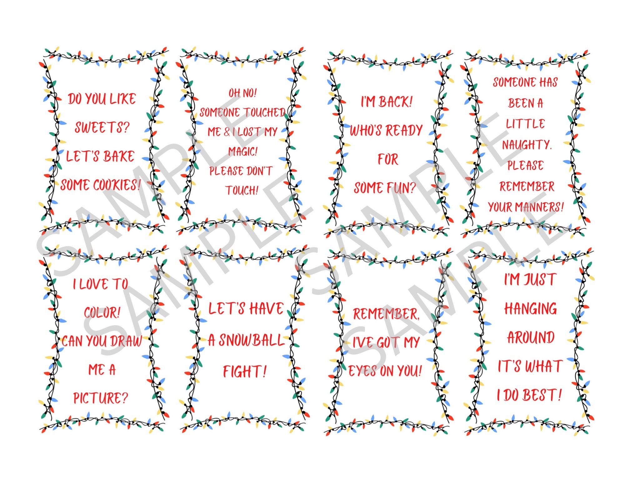 Elf Notes Printable Digital Download/ Christmas Elf Instant Download - Etsy